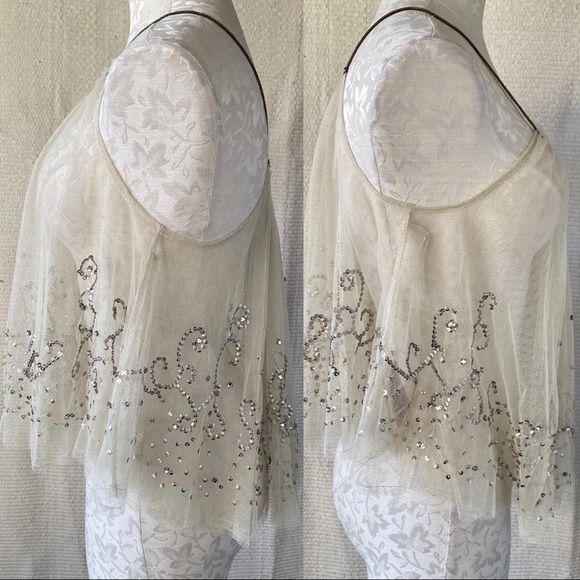 Free People | Tops | Free People Os Embellished Sheer Mesh Tutu Top ...